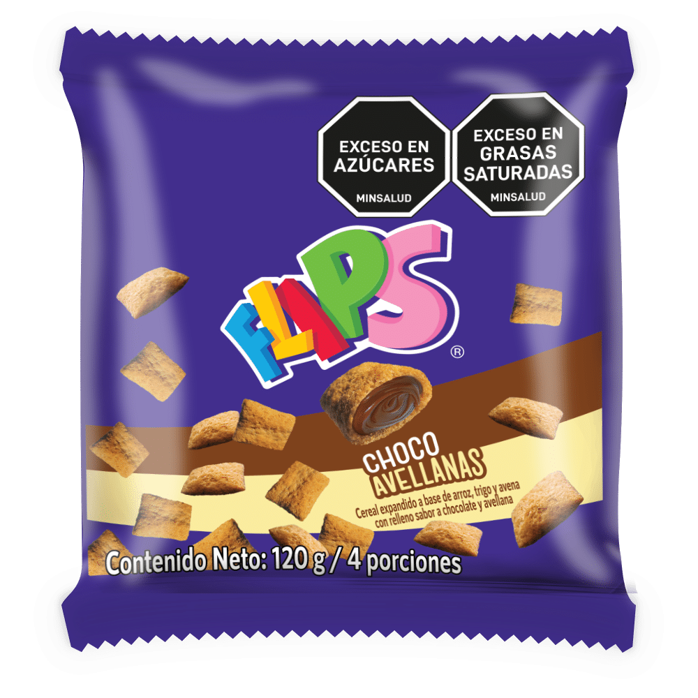 FLIPS CHOCO AVELLANAS 120GR – Congrupo